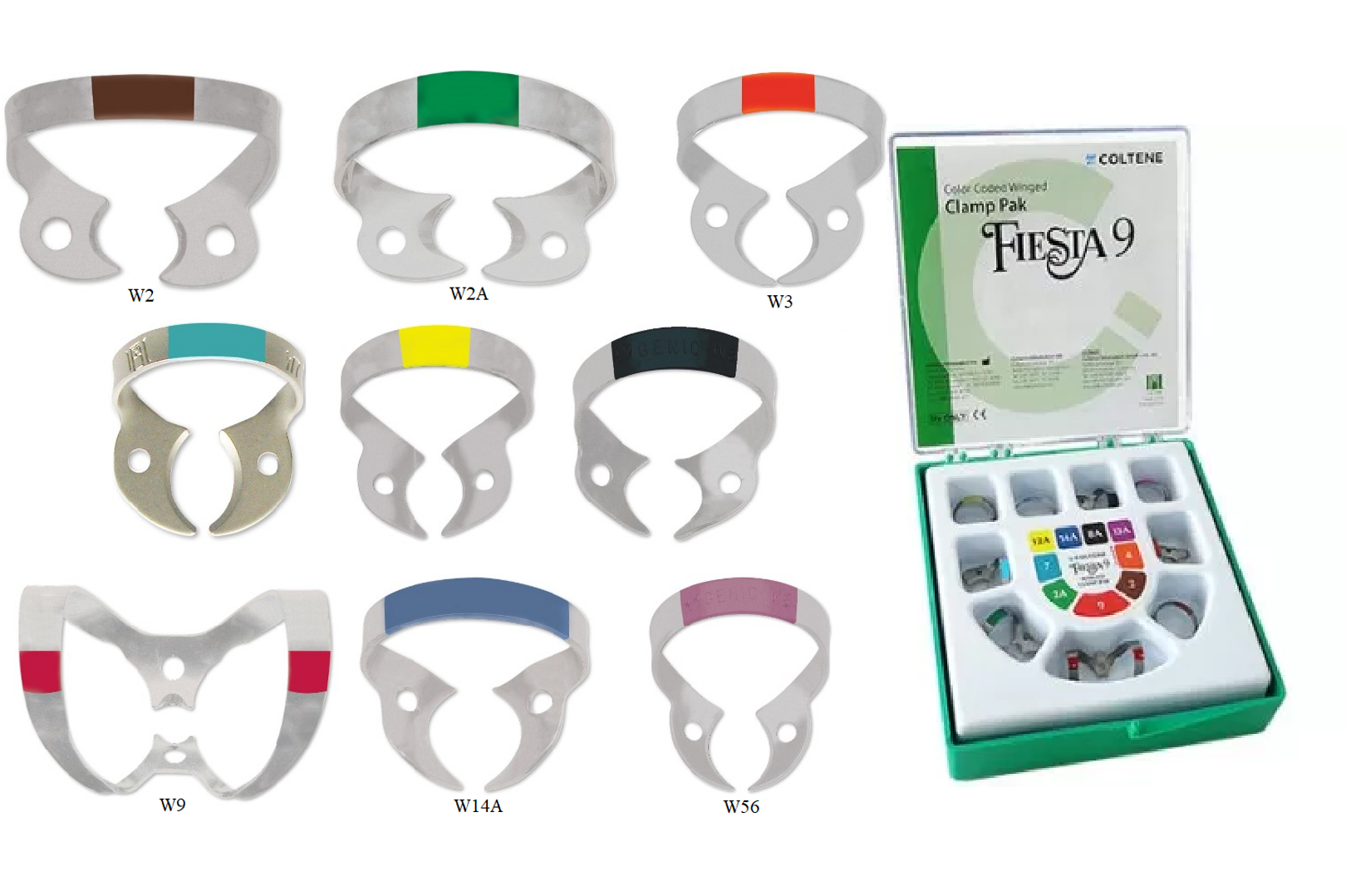 Estuche Grapas Hysolate Fiesta Clamp Set Colores c/9